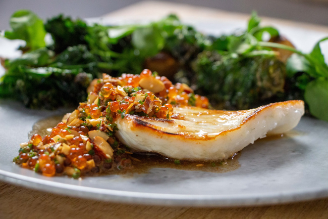 Hvit fisk med jordskokk og grønnkål - Matriket Midt